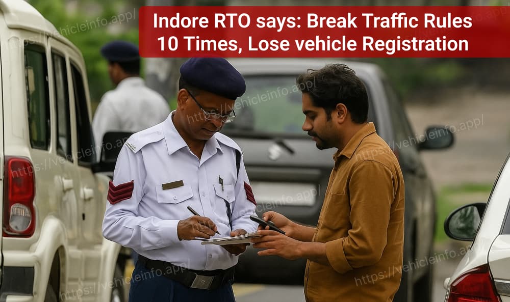 Indore RTO says: Break Traffic Rules 10 Times, Lose Vehicle Registration.